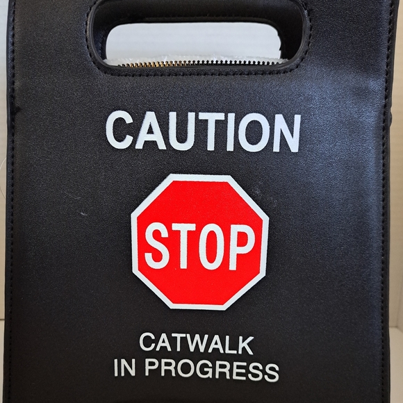 Unbranded | Bags | Caution Sign Shape Crossbody Bag Black | Poshmark